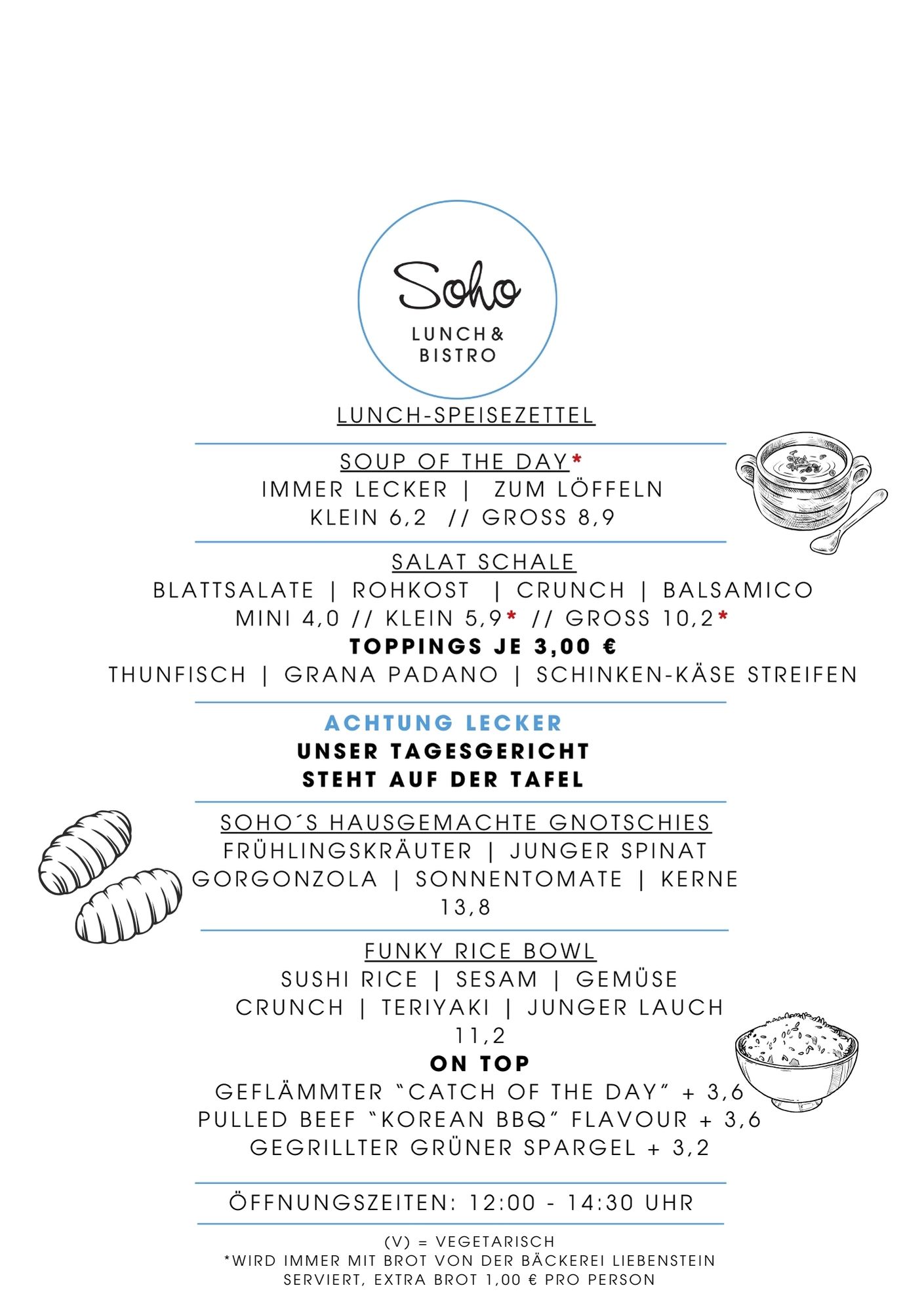 LUNCH Speisekarte – Hotel Soho Landau